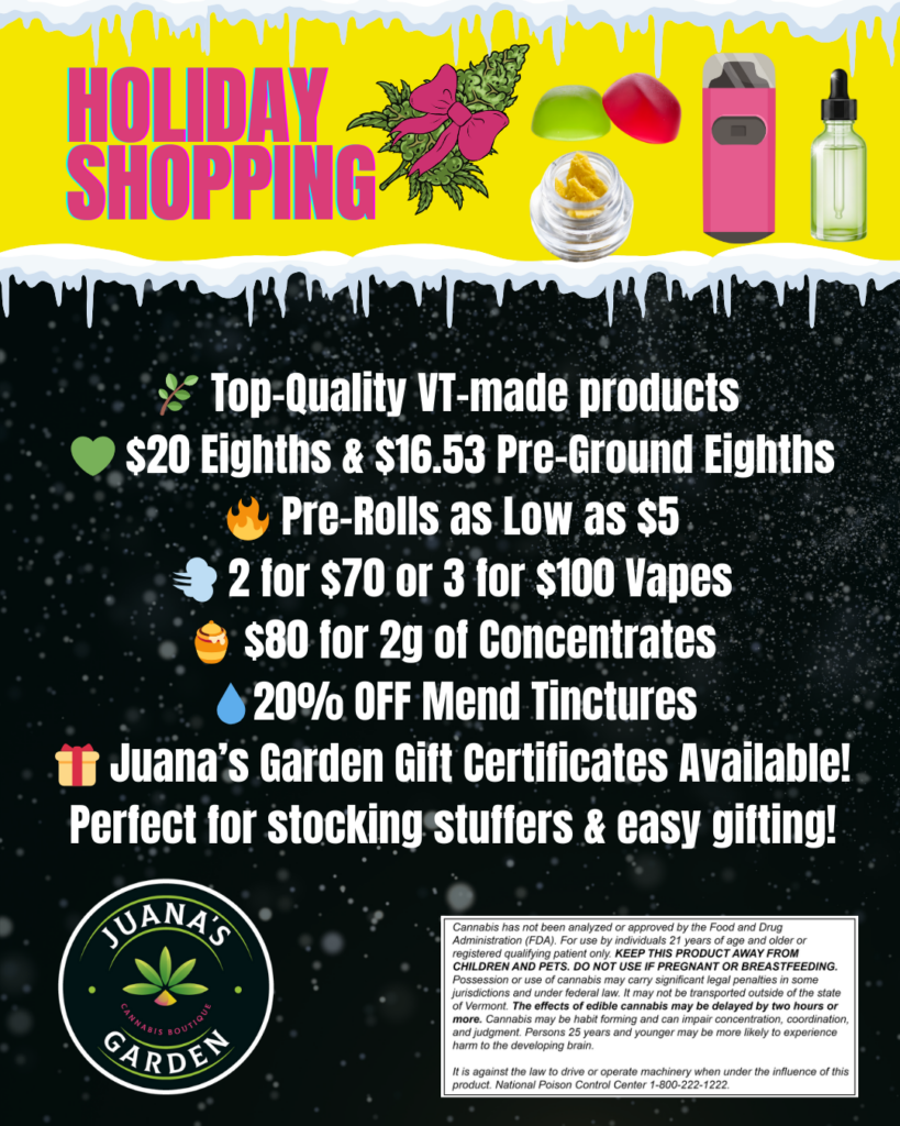 Juana’s Garden | Cannabis Boutique & Dispensary Montpelier, VT